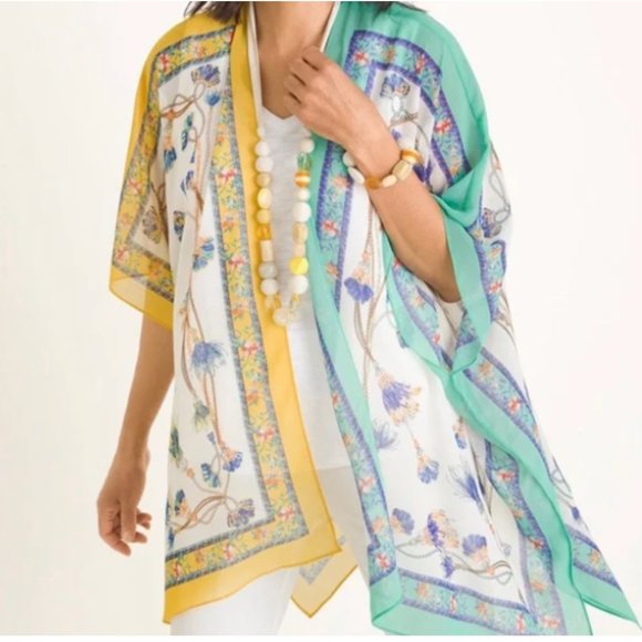 Chico's | Accessories | Chicos Multicolored Bandana Inspired Ruana Wrap ...